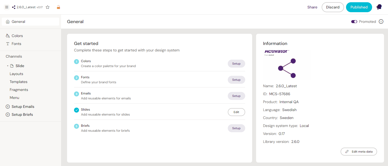 Updated Design System UI introduced with Activator v2.6.0